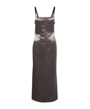 Attico Open-back Satin Midi Dress