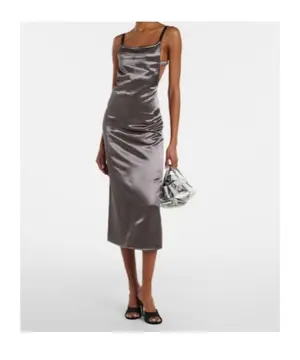 Attico Open-back Satin Midi Dress