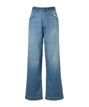 MAISON MARGIELA Distressed Wide-leg Jeans - Blue
