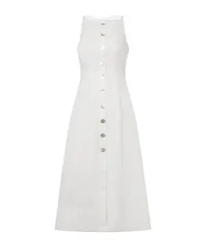 Veronica Beard Georges Linen Midi Dress - White