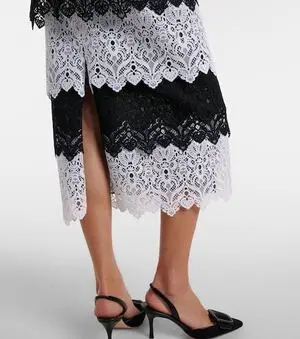 Carolina Herrera Lace Midi Skirt
