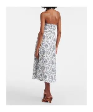 Veronica Beard Mackey Paisley Ramie Midi Dress