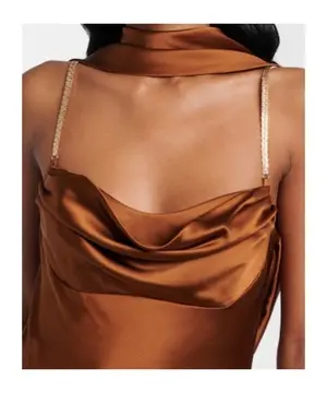 Rebecca Vallance Phoenix Silk Satin Draped Cocktail Dress