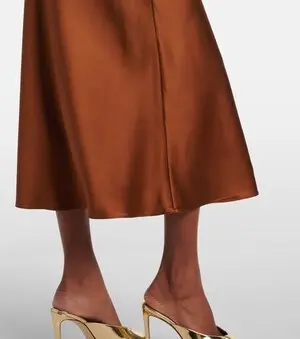 Rebecca Vallance Phoenix Silk Satin Draped Cocktail Dress