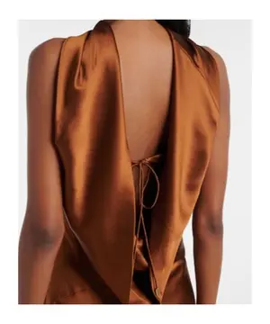 Rebecca Vallance Phoenix Silk Satin Draped Cocktail Dress