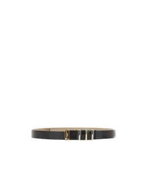GIANNI CHIARINI Slim Leather Belt With Metal Detail