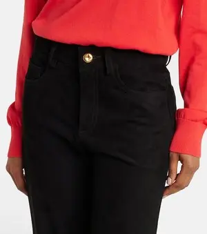 BLAZÉ MILANO Viva Paso Suede Straight-leg Trousers