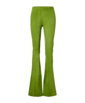 Stouls Gege Suede Flared Pants - Green