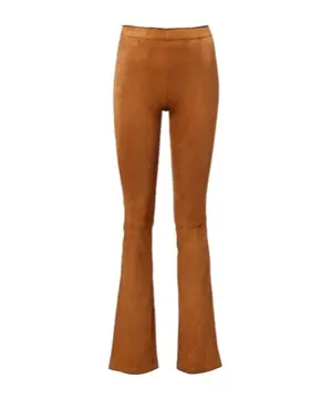 Stouls Jp Long Suede Flared Pants - Brown