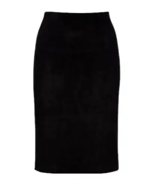 Stouls Gin Suede Midi Skirt - Black