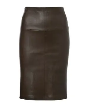 Stouls Gin Leather Midi Skirt - Black