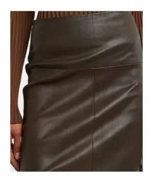 Stouls Gin Leather Midi Skirt
