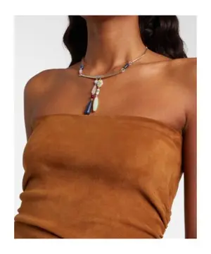Stouls Salma Ruched Suede Midi Dress