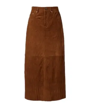 Proenza Schouler White Label Nayah Suede Midi Skirt - Brown
