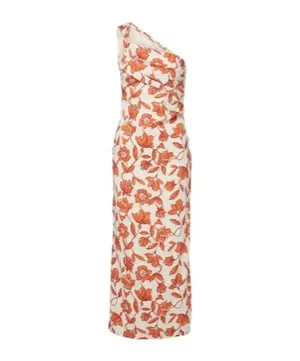 SIR. Chloe One-shoulder Floral Linen-blend Midi Dress - Pink