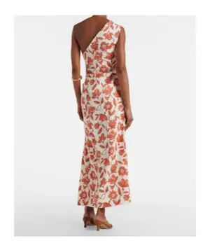SIR. Chloe One-shoulder Floral Linen-blend Midi Dress