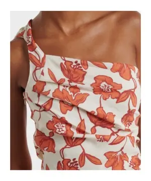 SIR. Chloe One-shoulder Floral Linen-blend Midi Dress