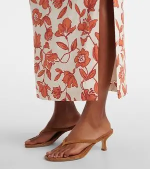 SIR. Chloe One-shoulder Floral Linen-blend Midi Dress