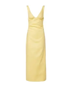 SIR. Linen Midi Dress - Nude
