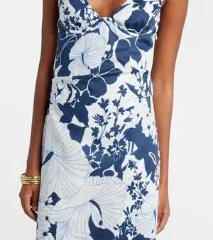 SIR. Paradiso Floral Linen Maxi Dress