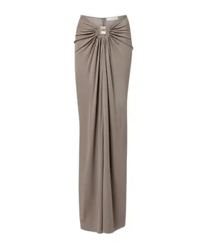 Christopher Esber Bezel Quartz Gathered Jersey Maxi Skirt - Gray