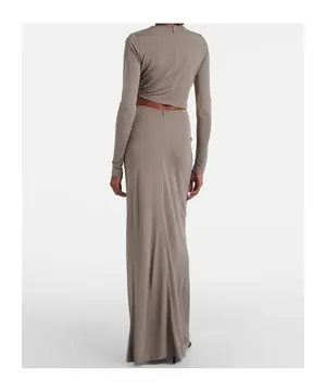 Christopher Esber Bezel Quartz Gathered Jersey Maxi Skirt