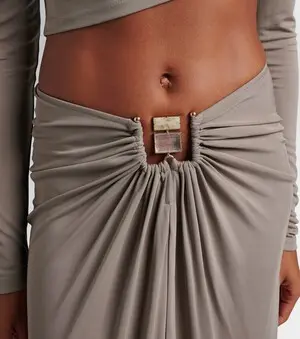 Christopher Esber Bezel Quartz Gathered Jersey Maxi Skirt