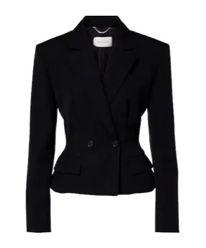 Magda Butrym Peplum Wool Blazer - Black