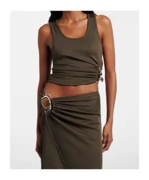 Christopher Esber Droplet Crystal Embellished Ruched Tank Top