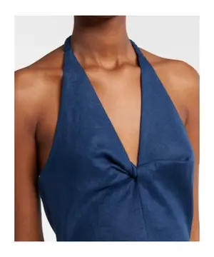 SIR. Caela Halterneck Linen Maxi Dress