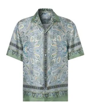 Etro Paisley Silk Twill Shirt - Gray