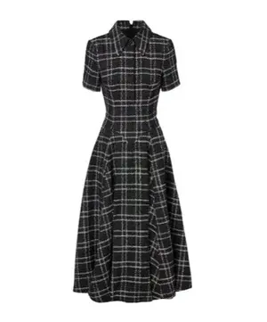 EMILIA WICKSTEAD Jody Checked Midi Dress - Black