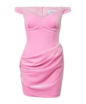 Alex Perry Draped Velvet Bustier Dress - Pink