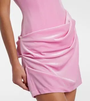 Alex Perry Draped Velvet Bustier Dress