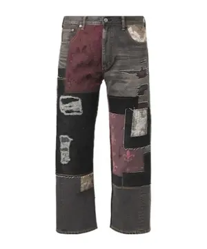 Junya Watanabe X Levi's Patchwork Wide-leg Jeans - Black