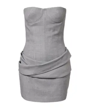 Alex Perry Draped Bustier Dress - Gray