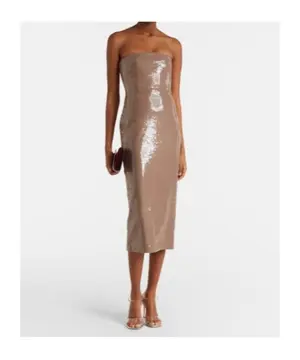 Alex Perry Sequined Strapless Midi Dress