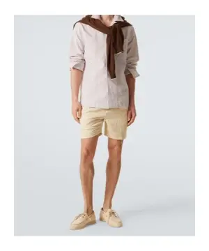 Ralph Lauren Silk And Linen Pleated Shorts