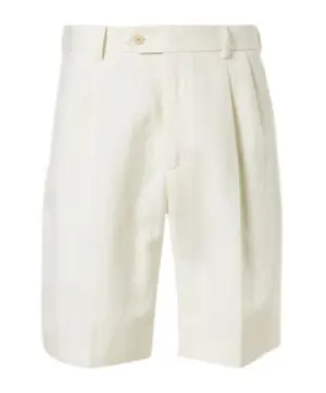 Auralee Pleated Wool, Cotton, And Linen Shorts - White