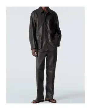 Auralee Leather Straight Pants