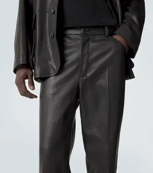 Auralee Leather Straight Pants