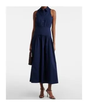 Staud Romy Cotton Midi Dress