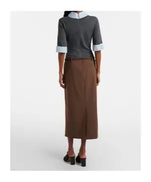 Staud Layered Wool-blend Midi Dress