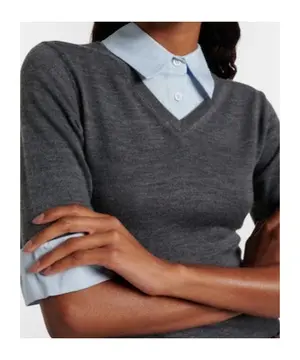 Staud Layered Wool-blend Midi Dress