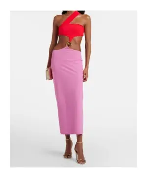 Roberto Cavalli Cutout One-shoulder Midi Dress