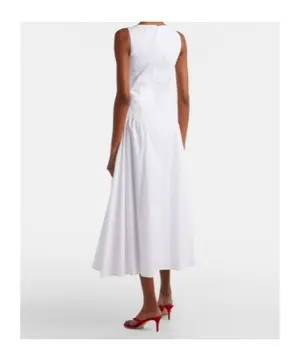 Staud Gwen Cotton Poplin Midi Dress
