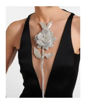 David Koma Embellished Floral Satin Mini Dress