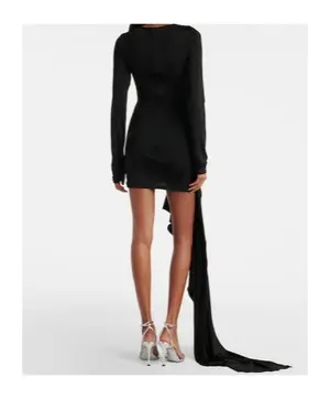 David Koma Embellished Draped Jersey Minidress