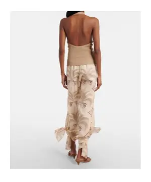 Johanna Ortiz Printed Linen Flared Pants