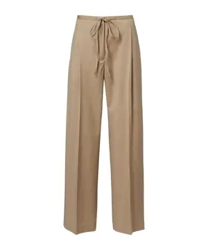 RÓHE Pleated Virgin Wool Wide-leg Pants - Brown
